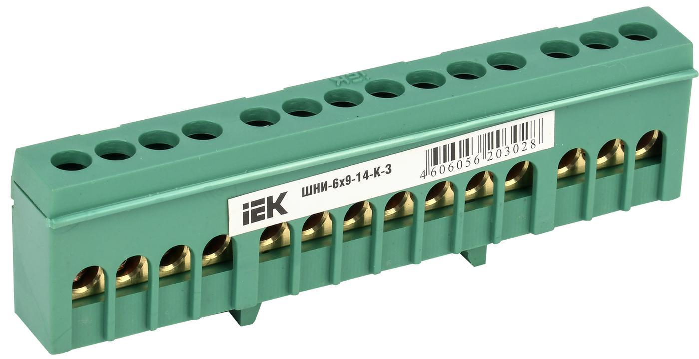 YNN10-69-14KD-K06 Шина IEK PE "земля" в корпусном изоляторе на DIN ...